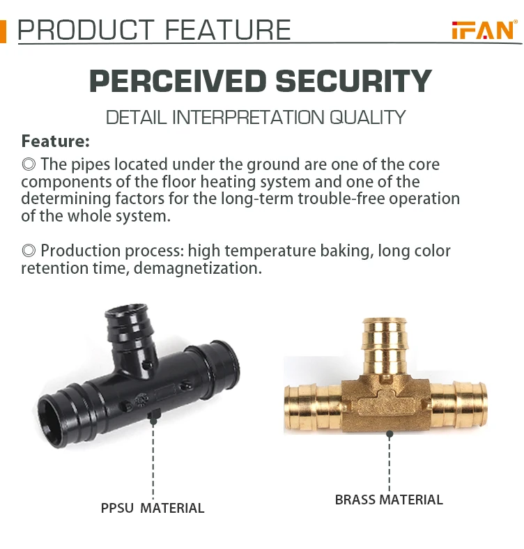 Ifan Oem Full Sizes Pex-al-pex Fittings Threaded Elbow 20-32mm Tee Socket Brass Pex Expansion ...