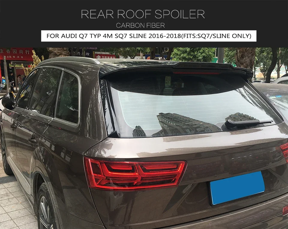 Carbon Fiber Car Rear Window Spoiler Wing for Audi Q7 Sline SQ7 SUV 4 ...