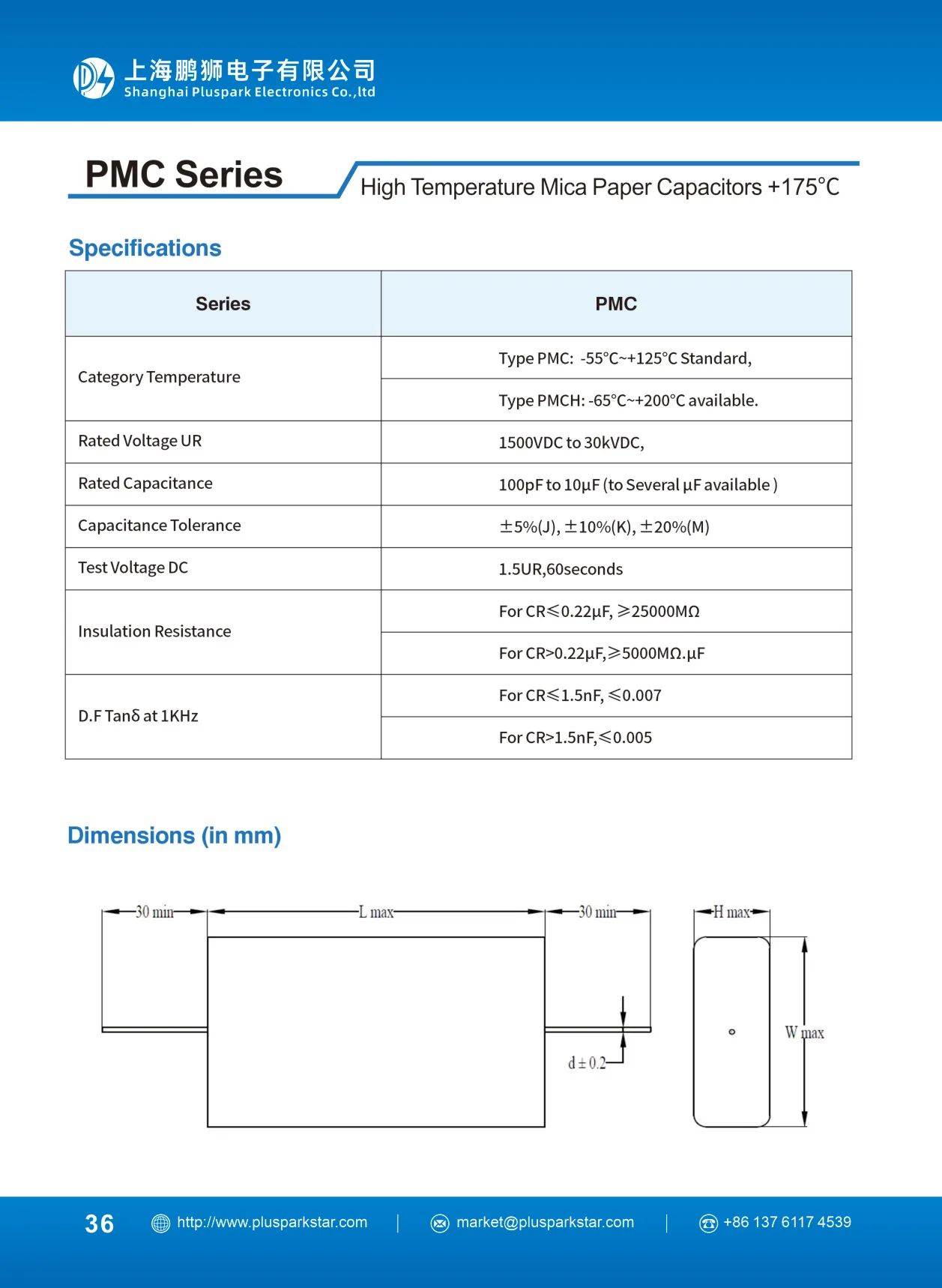 PMC High Temperature Mica Paper Capacitor 8000V 8kV 0.33uF 0.33MFD ...