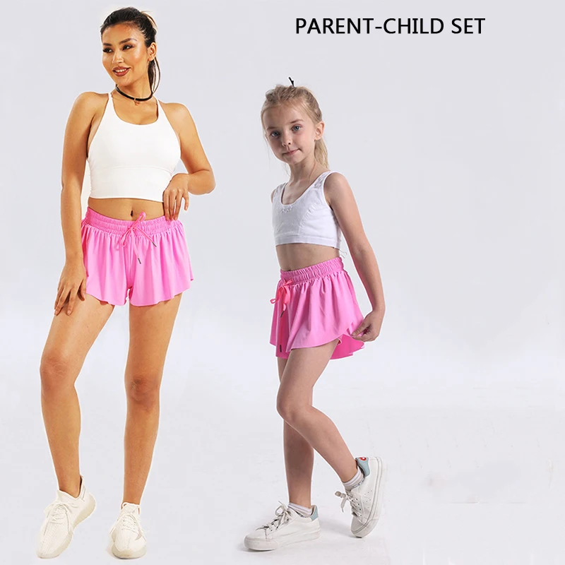 Custom Logo 2 in 1 Girls Youth Cheerleading Shorts & Butterfly Flowy ...