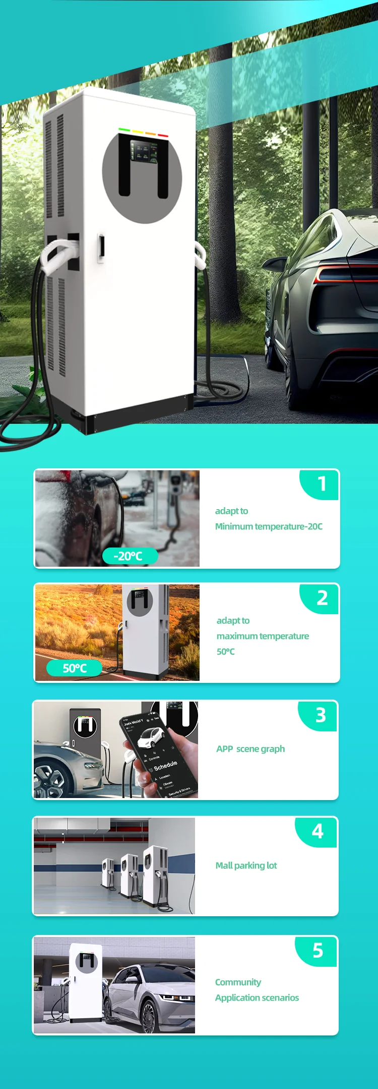 New Energy Ocpp Dc Commercial Ev Car Charger Fast Charging Charging Pile Operation 80kw General ...