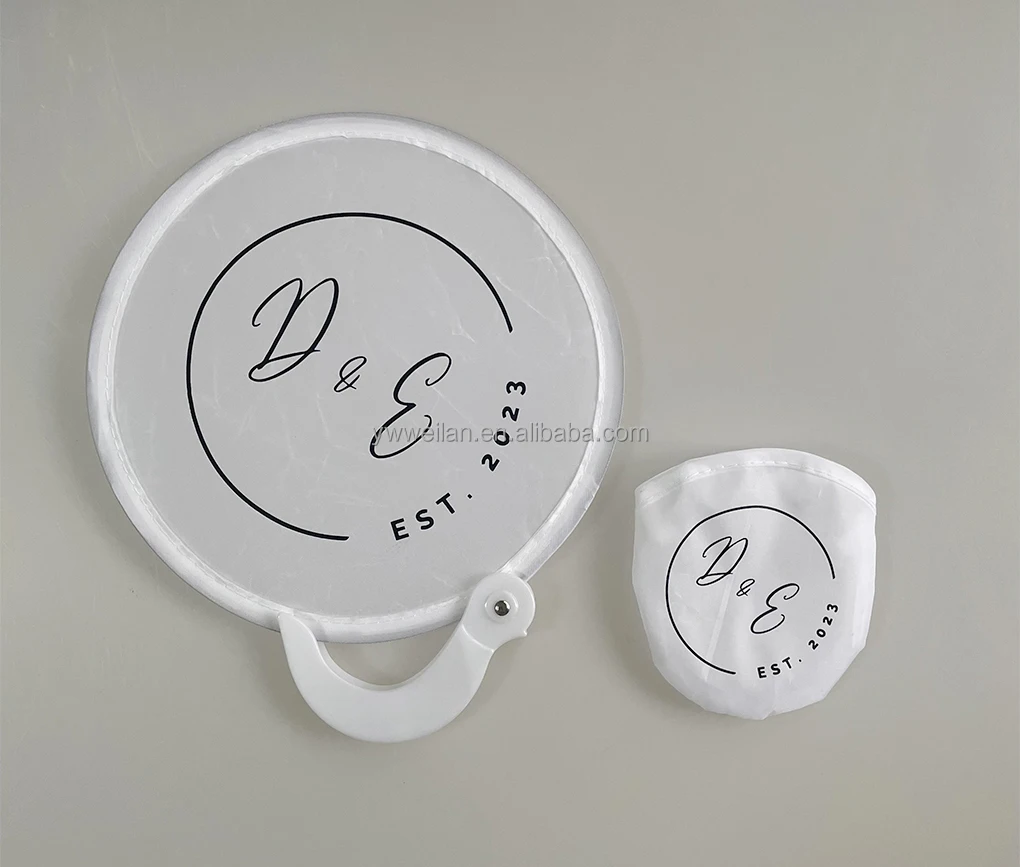 Personalized Round Nylon Folding Hand Fan - Portable & Custom OEM