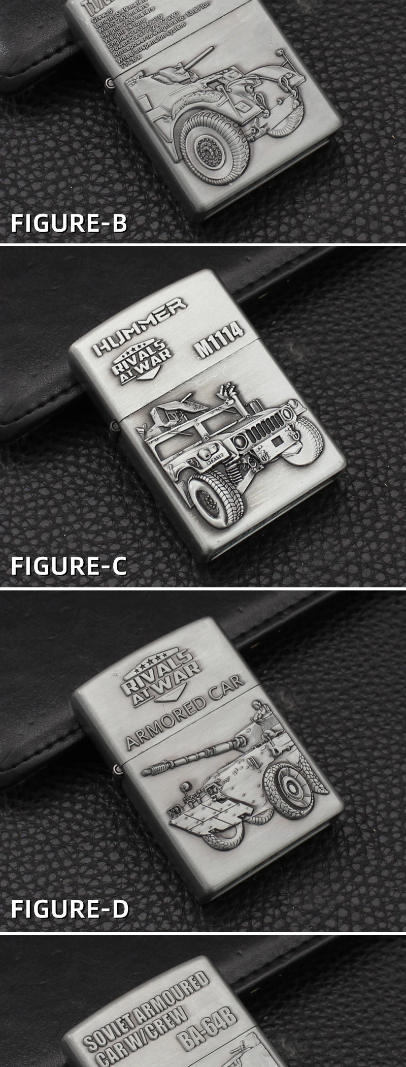 Jt6206 Creative Car Relief Craft Lighter Metal Retro Kerosene Grinding ...