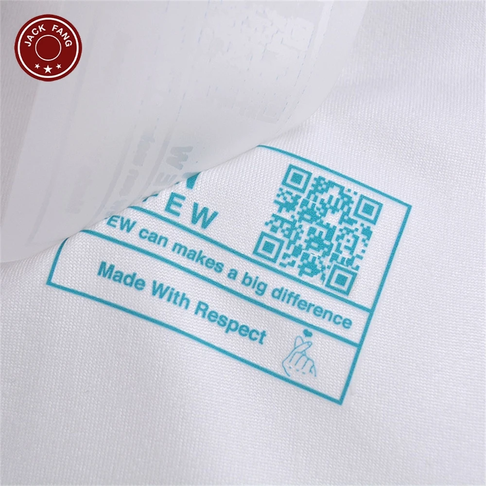 Custom T-shirt Neck Labels Paper Laser Puff Print Heat Transfer Tags ...