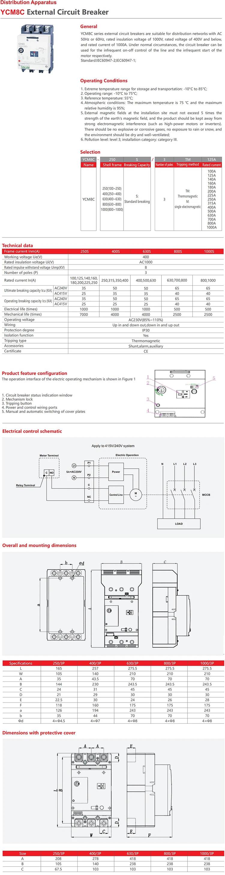YCM8C Circuit Breaker - Reliable Protection for Your Electrical System