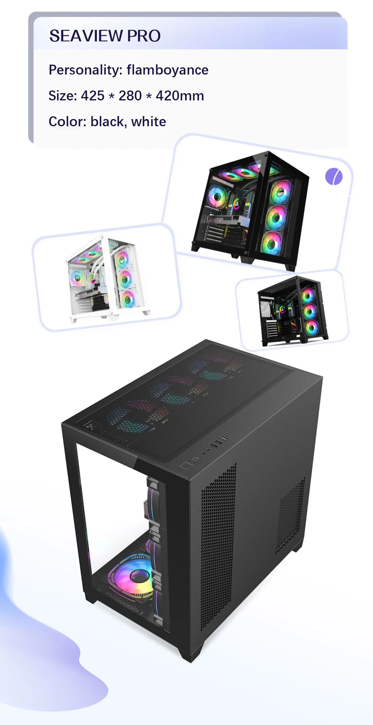 Newest Cool Gaming Pc Case Aluminum Atx/m-atx/itx Desktop Computer ...