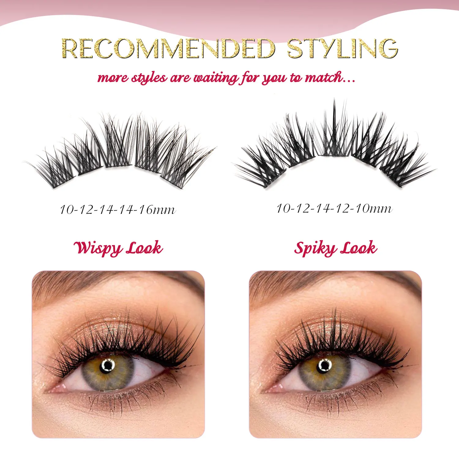 DIY Clusters Eyelash Extension 12-rows Dovetail Segmented Lashes 100 ...