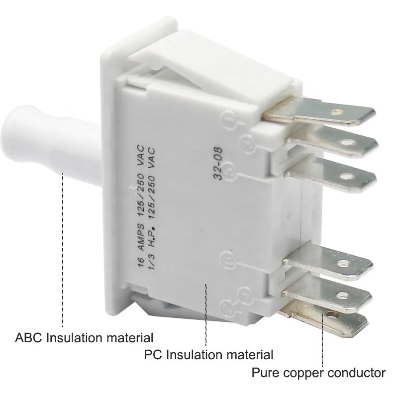 Push-pull 6 PIN Interlock Double Way Door Closing Switch