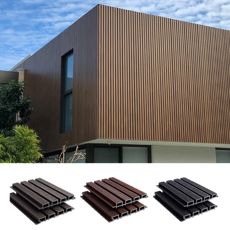 Fluted Wall Panel Exterior Siding Co-extrusion External WPC Cladding ...