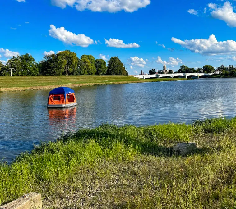 Water Park Inflatable House Boat - Durable Floating Tent