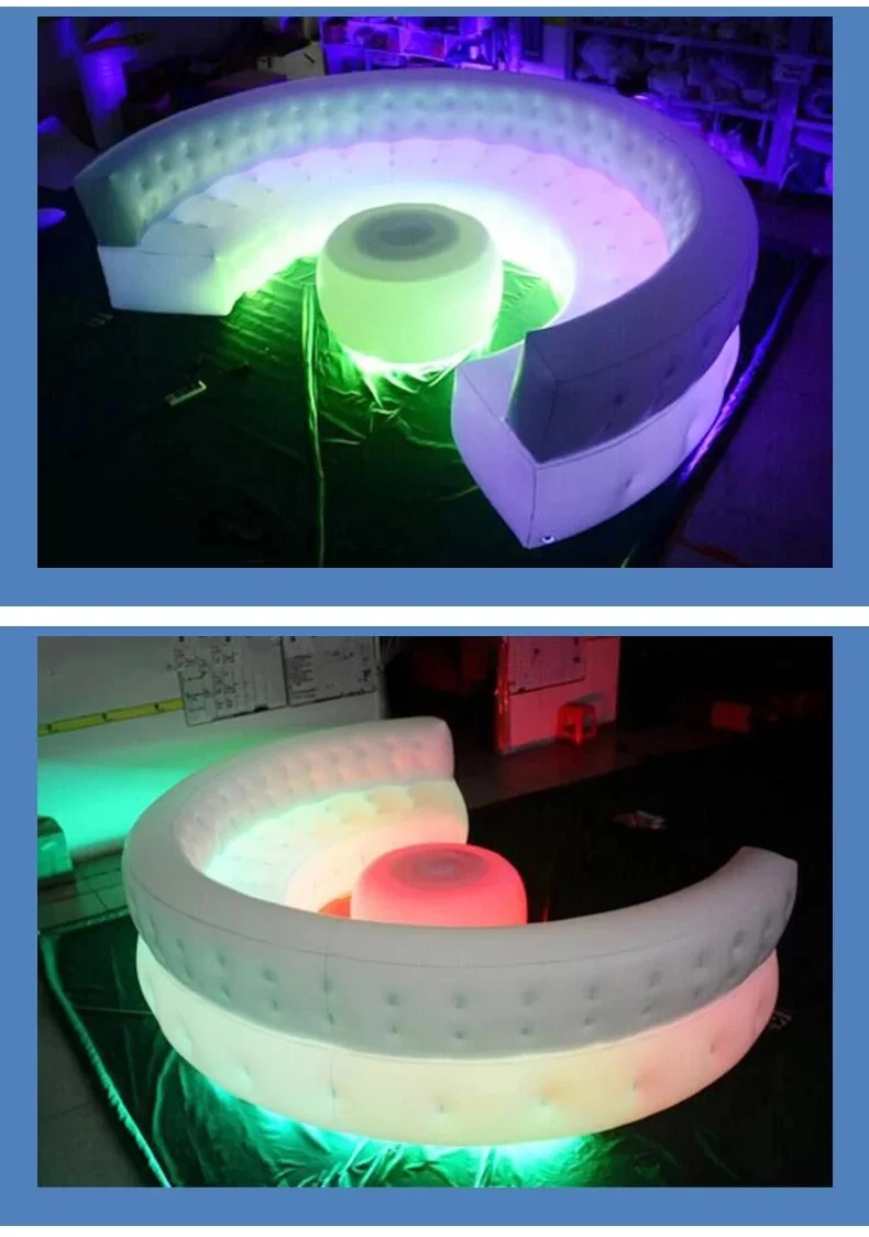 Lighted Round Inflatable Furniture Garden Party Sofa With Table ...