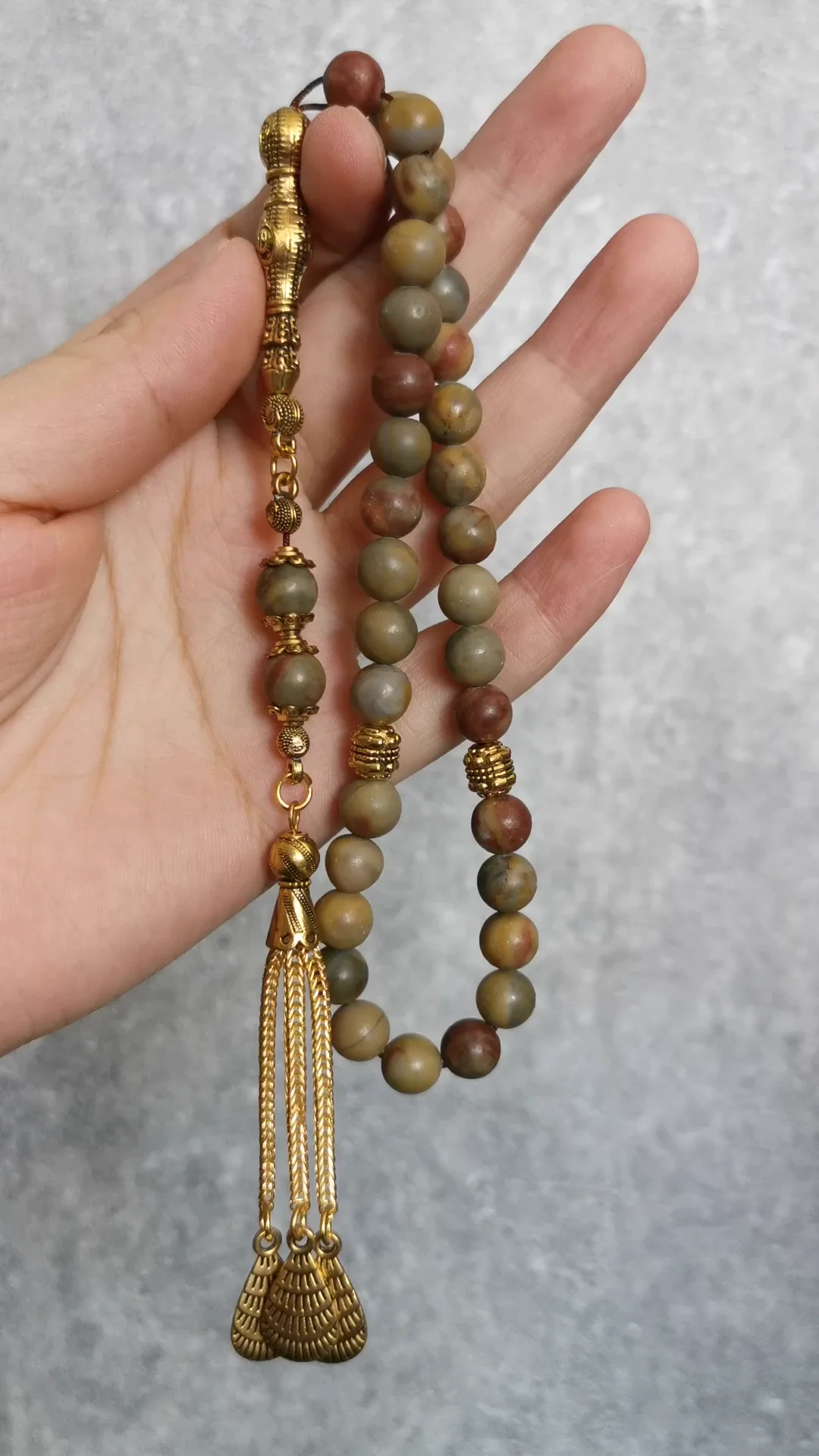 Tasbih Natural Rainbow Stone Islam Muslim Bead Bracelet 33 45 66 99 ...