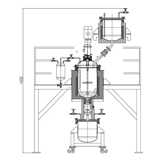 100l Stainless Steel Pilot Reactor Feeding Collector Tanks High Temp ...