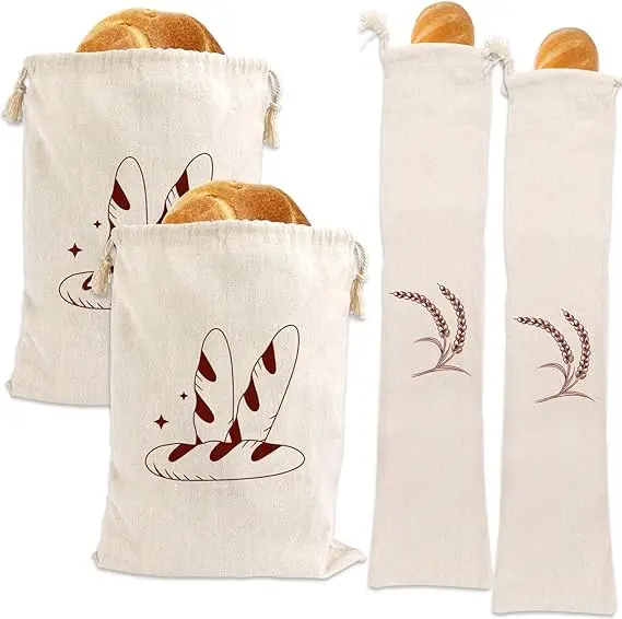 Natural Linen Bread Bags - Perfect for Homemade Bread