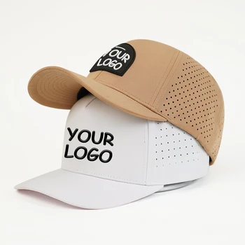 Custom 5 Panel Embroidery Logo Perforated Laser Cutting Hole Drilled ...