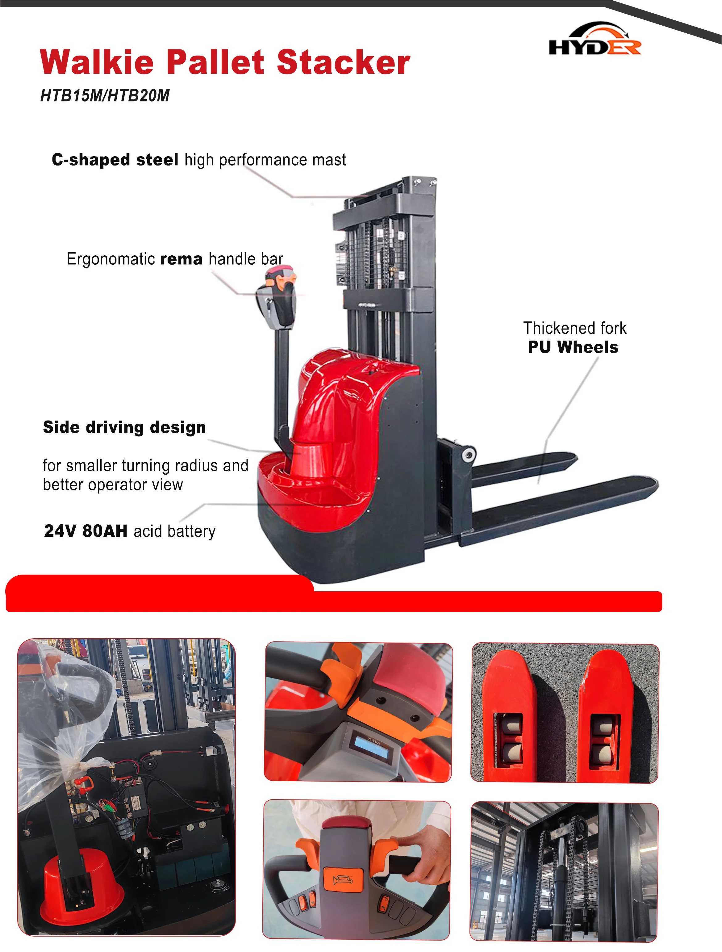 Hyder Walkie Pallet Lift Stacker Without Legs 800kg 1200kg And 1500kg ...