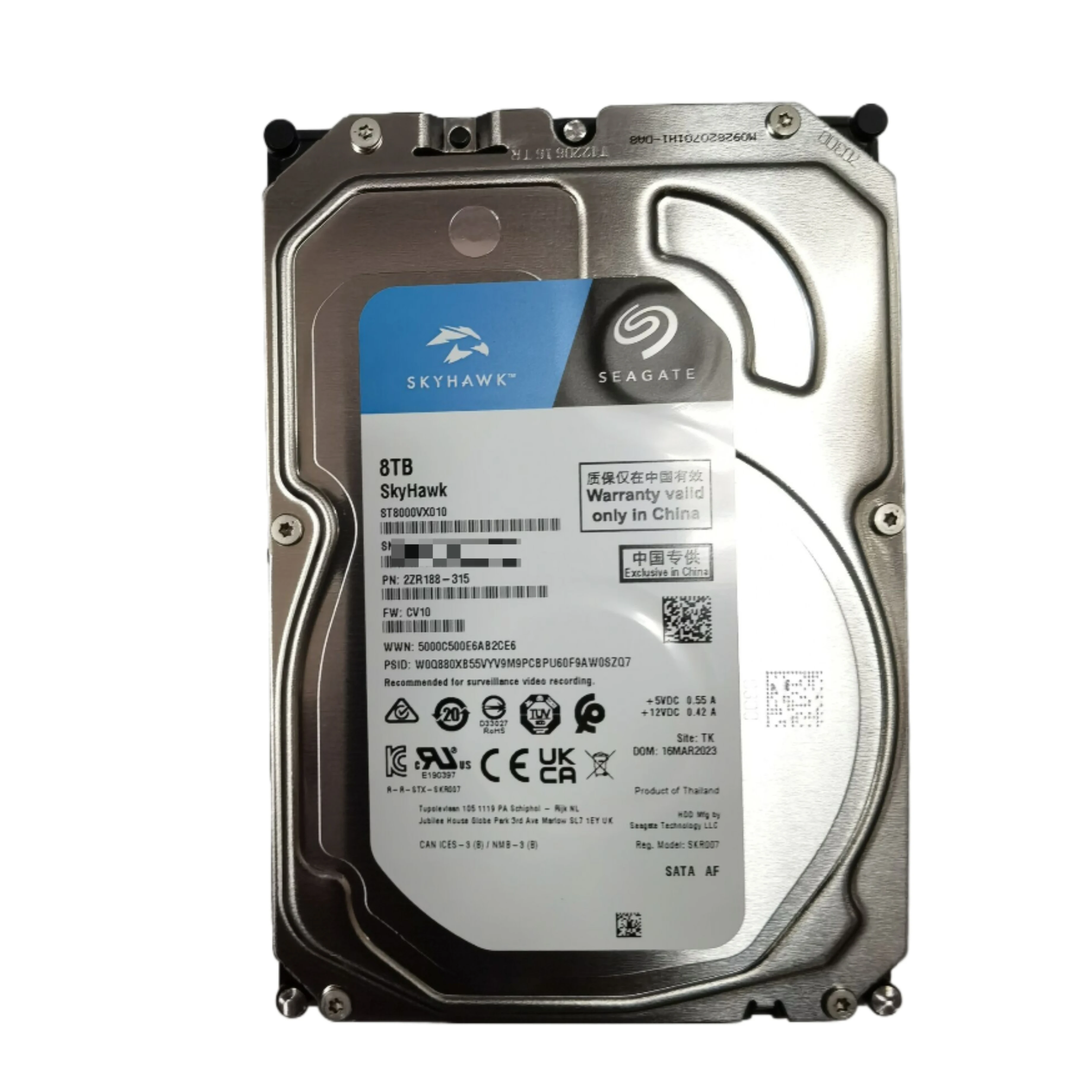 Seagate Skyhawk Hdd St8000vx010 3.5 Inch 8tb Sata Hard Disk Drive - Buy ...
