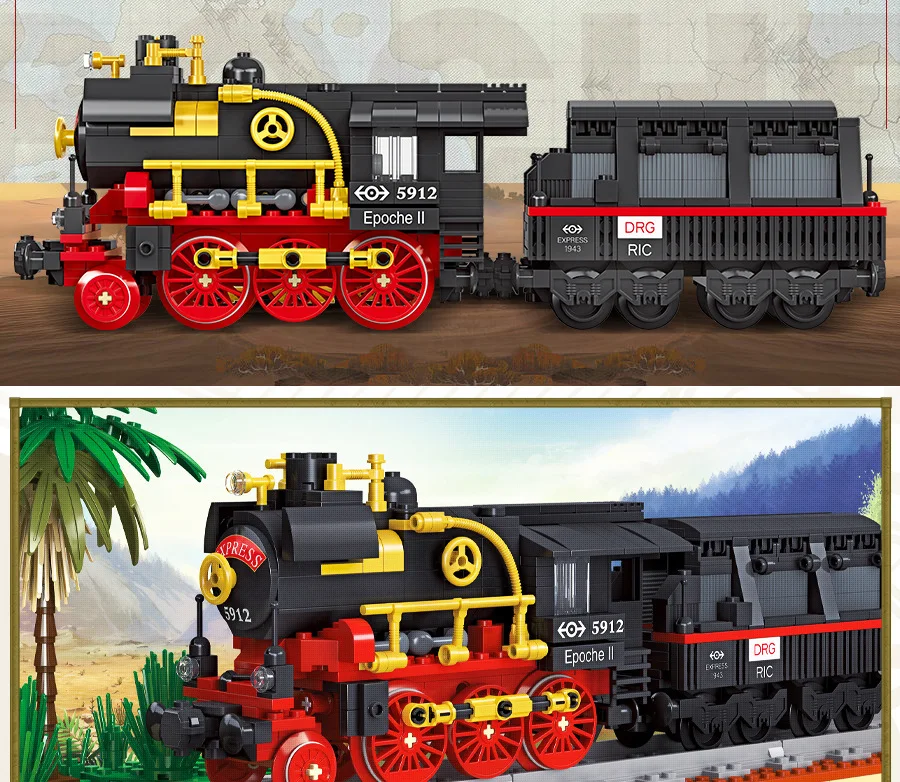 JS59001-20 Train Series TH10 GWP Steam Locomotive Car Assembly