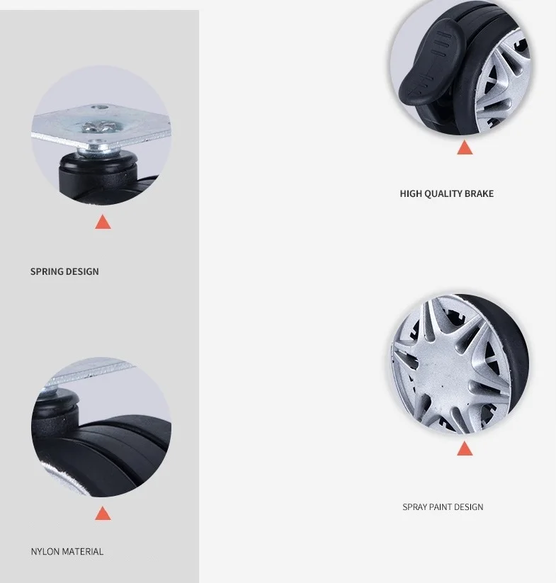 2.5 Inch 65mm Furniture Caster Tpe Double Wheels Swivel Castor With ...