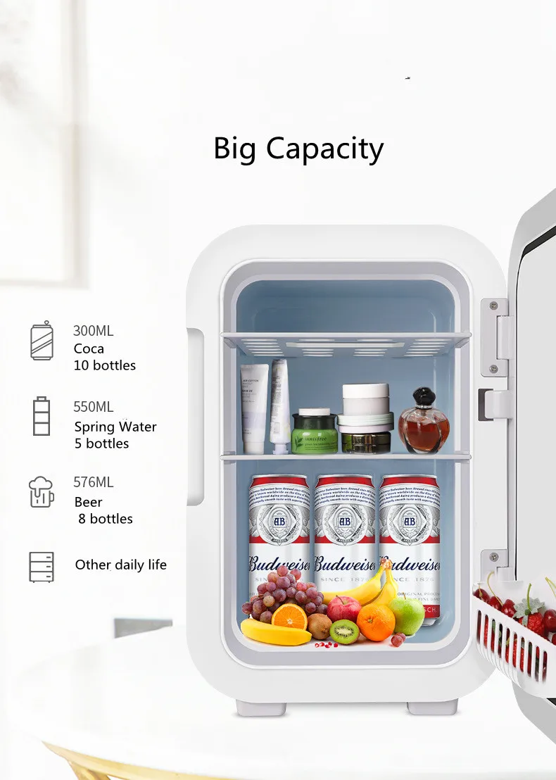 8L Mini Beauty Fridge - Low Noise, Portable & Efficient