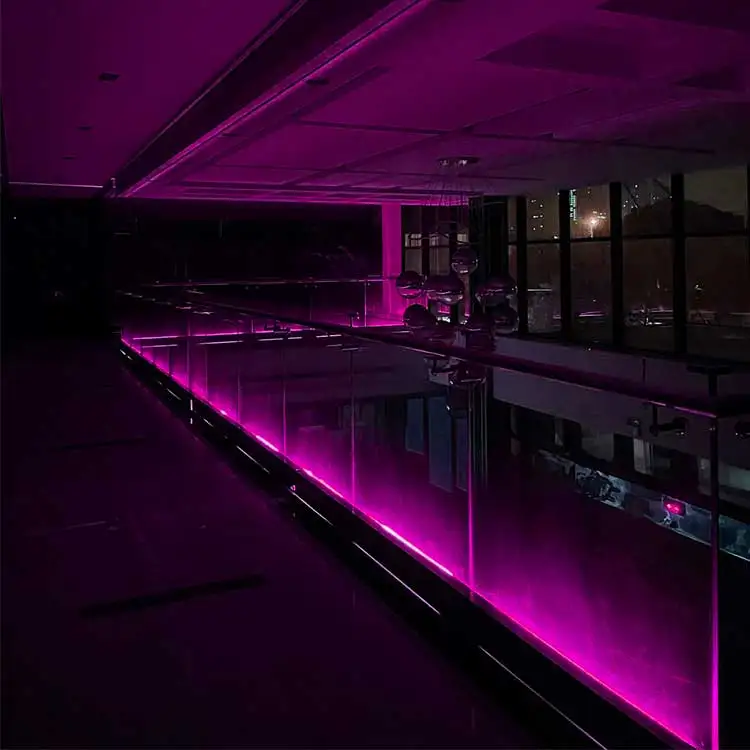 Exterior Led Light Aluminum Glass Balustrade U Channel Glass Railing ...