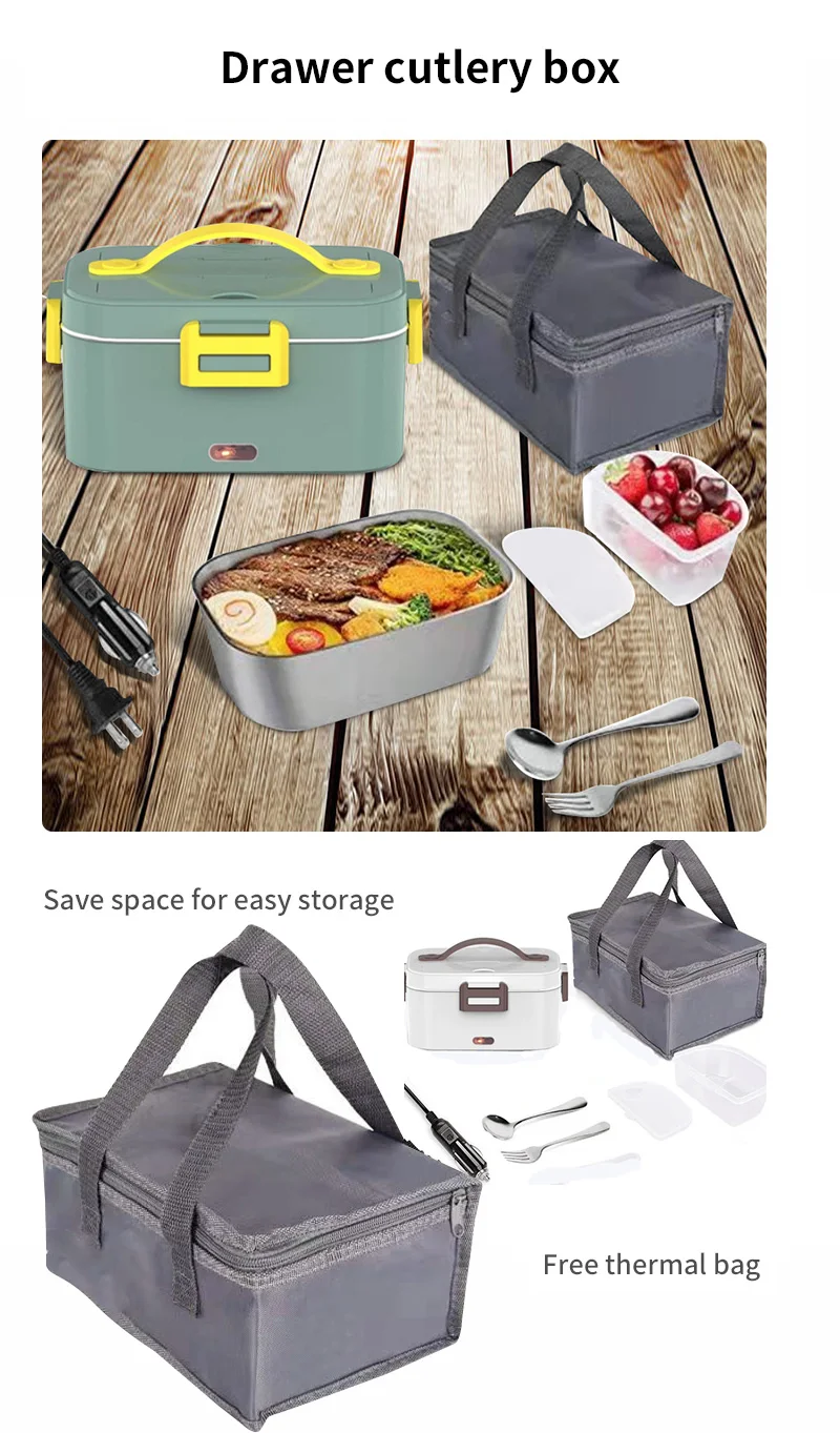 1.8l 304sus 80w 12v Portable Electric Heating Lunch Box Food Warm Box For Home Car Use - Buy ...