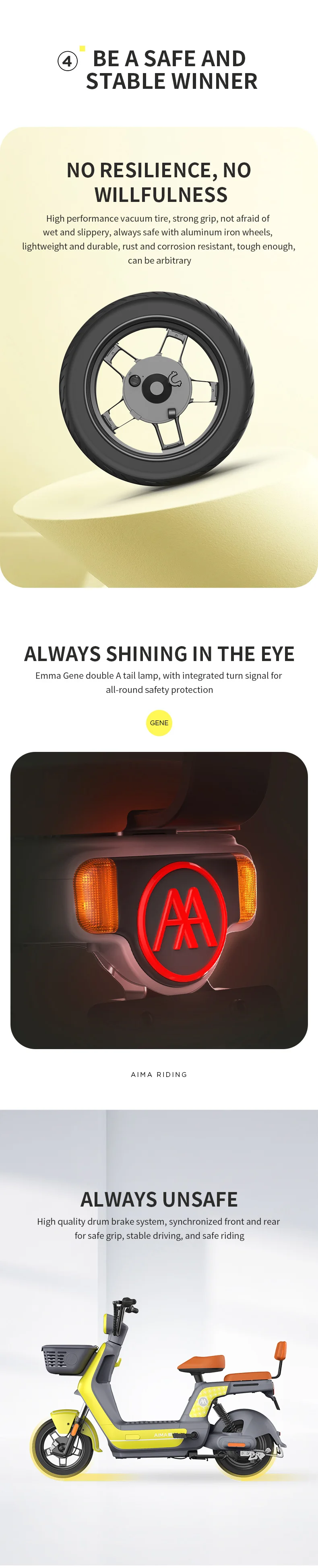 Aima E-scooter Rubik's Cube 60 Nfc 60v 20ah 400w Powerful Adult Electric Scooter Bike Scooter ...