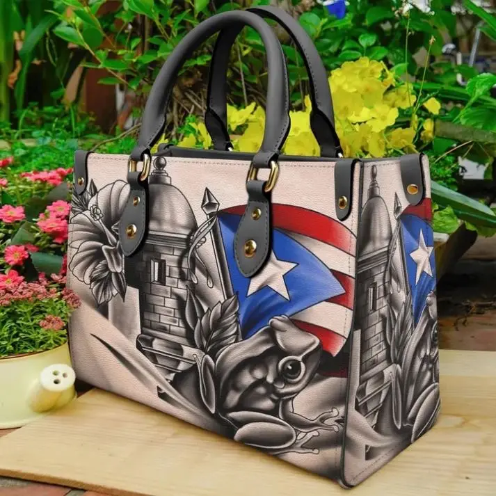 Puerto Rico Aesthetic Leather Bag for Women Luxury Fashion Handheld ...