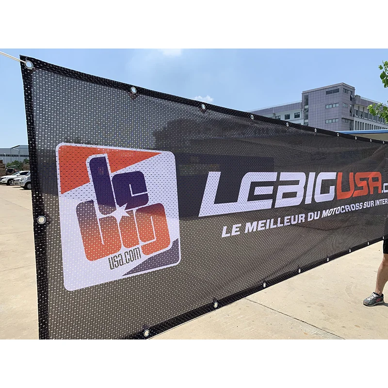 Custom Color Large Size Digital Print Outdoor Polyester Mesh Banner ...