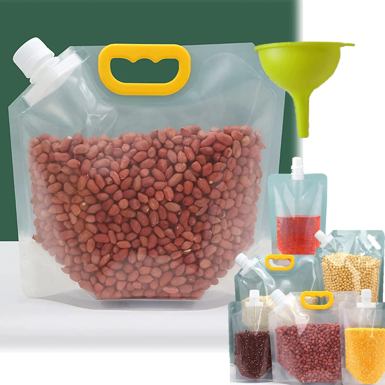 Moisture Proof Grain Cereals Clear Packaging Spout Pouch