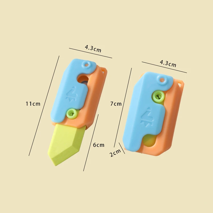 Fidget Toys 3D Printed Gravity Knife Toy Carrot Eraser