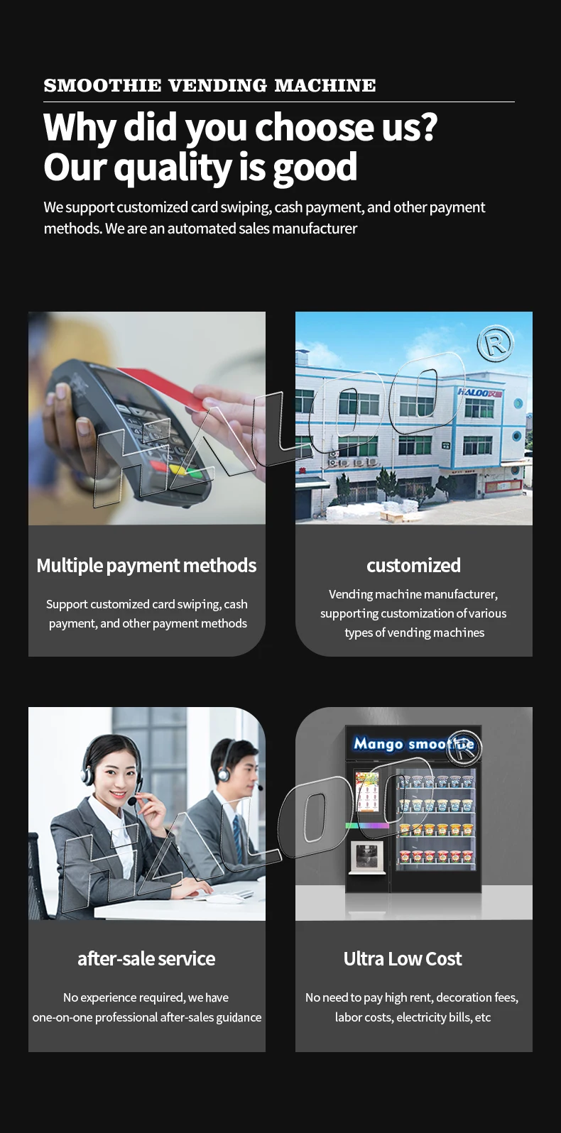 Haloo Smoothie Vending Machine - Self Service & Frozen