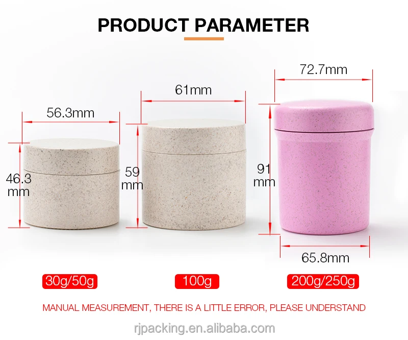 Wholesale Eco Friendly Biodegradable Packaging - Wheat Straw Cosmetic Jars