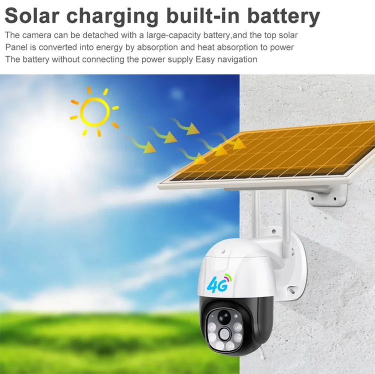 V380 Pro Wifi Wireless Solar Power Camera - 4G LTE Security
