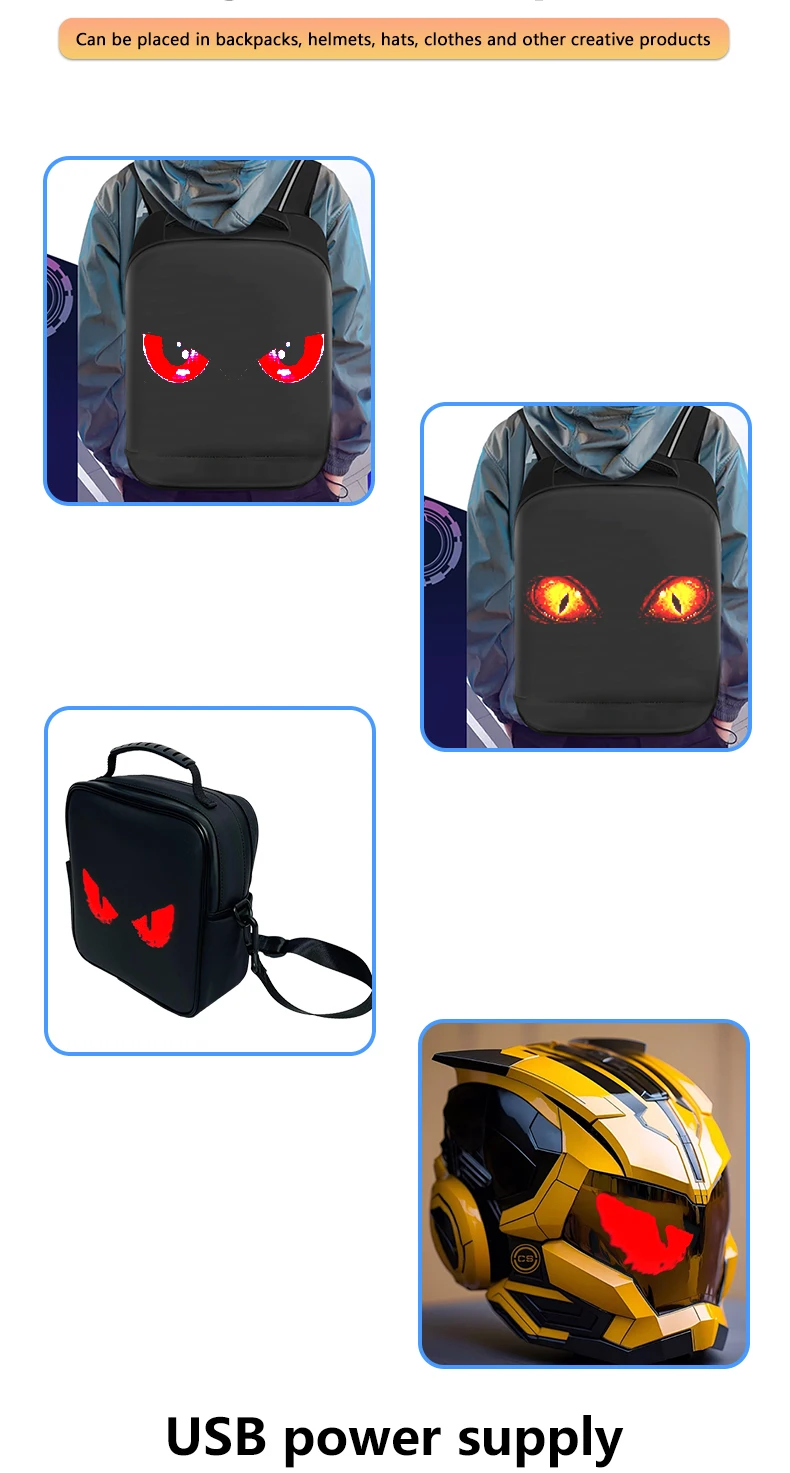 App Control LED Eye Screen - Programmable Winking Devil Eyes Light for ...