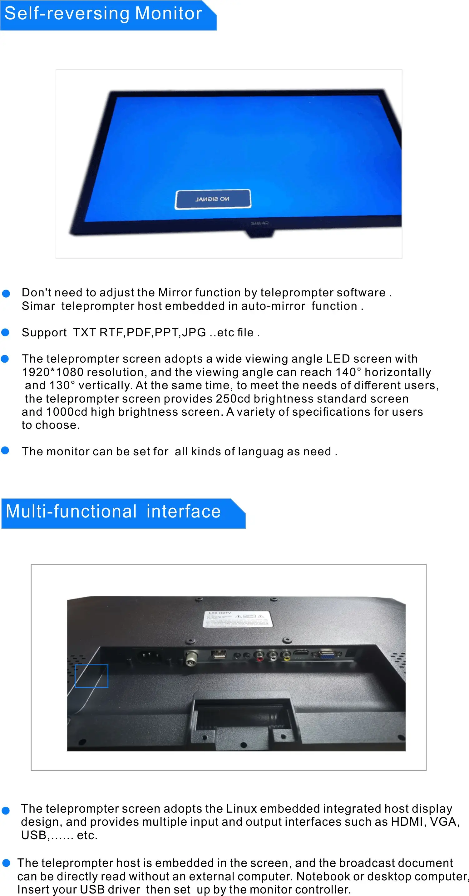 24 Inch Auto-mirror Flip Screen Professional Laptop Conference Stage ...