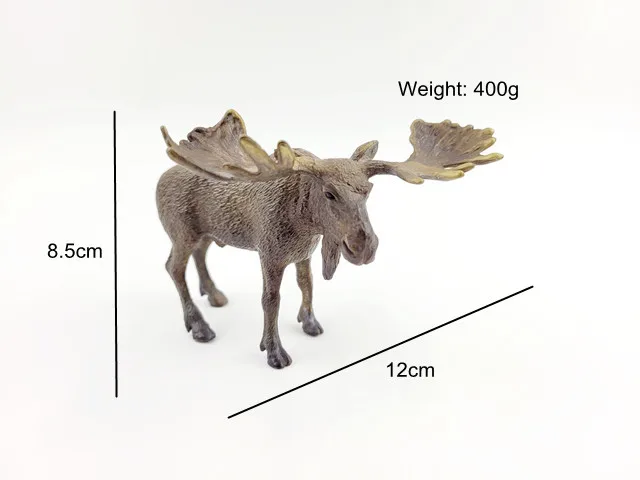 Copper Moose Sculpture Realistic Style Brass Decoration Home ...
