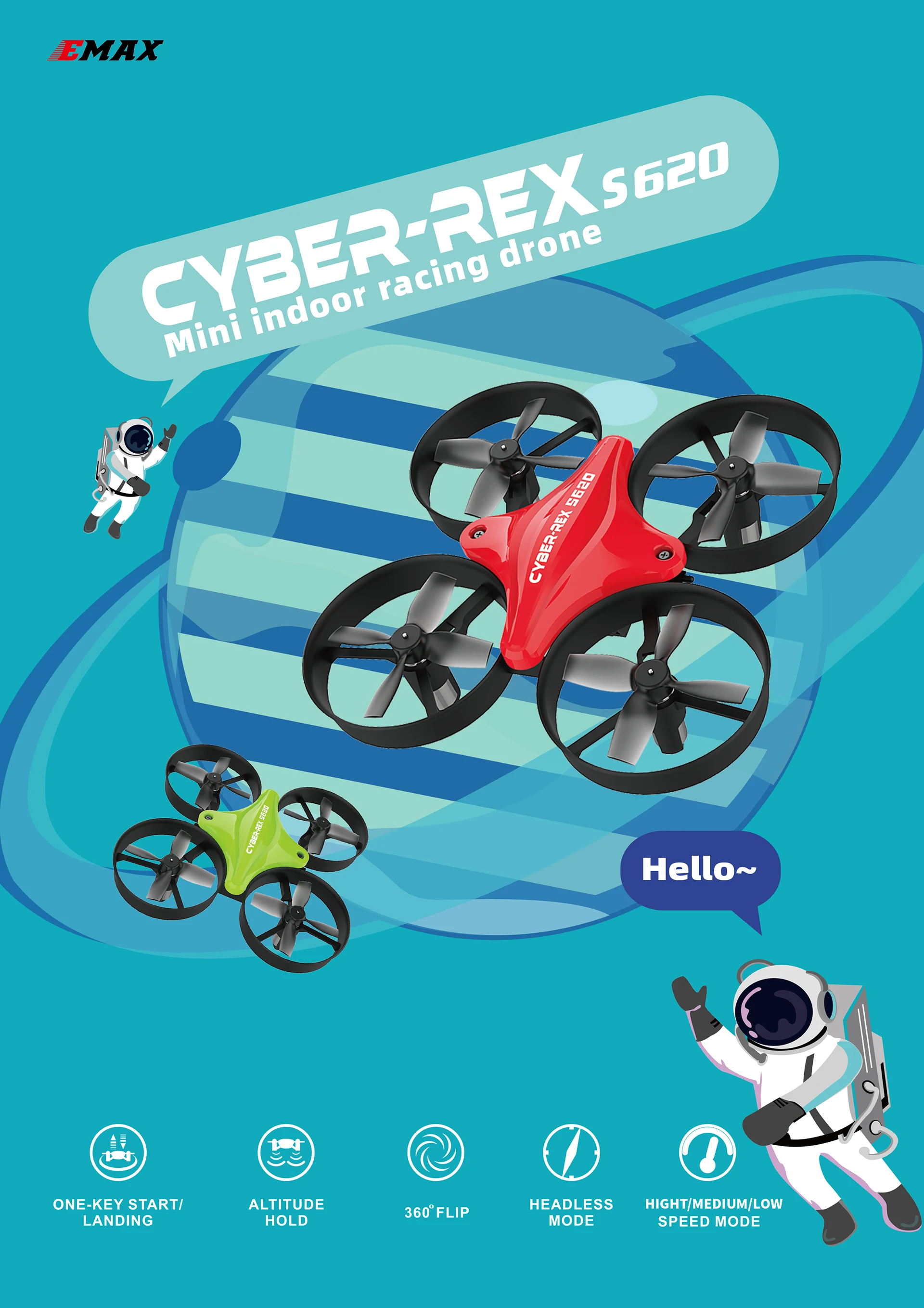 EMAX Cyber Rex S620 Mini Toy Indoor Racing Drones Kit