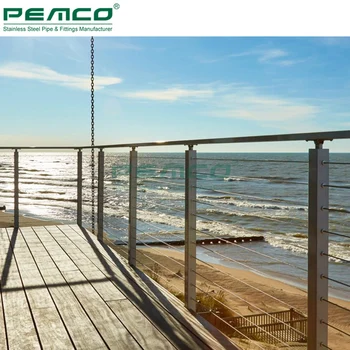 Exterior Inox Balcony Wire Rope Balustrade Stainless Steel Deck Cable ...