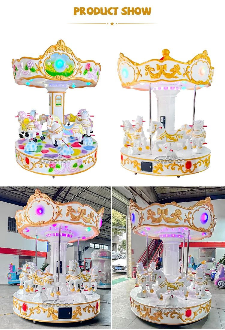 Indoor Coin Operated Carousel Carousel Horse Fiberglass Carousel Ride ...
