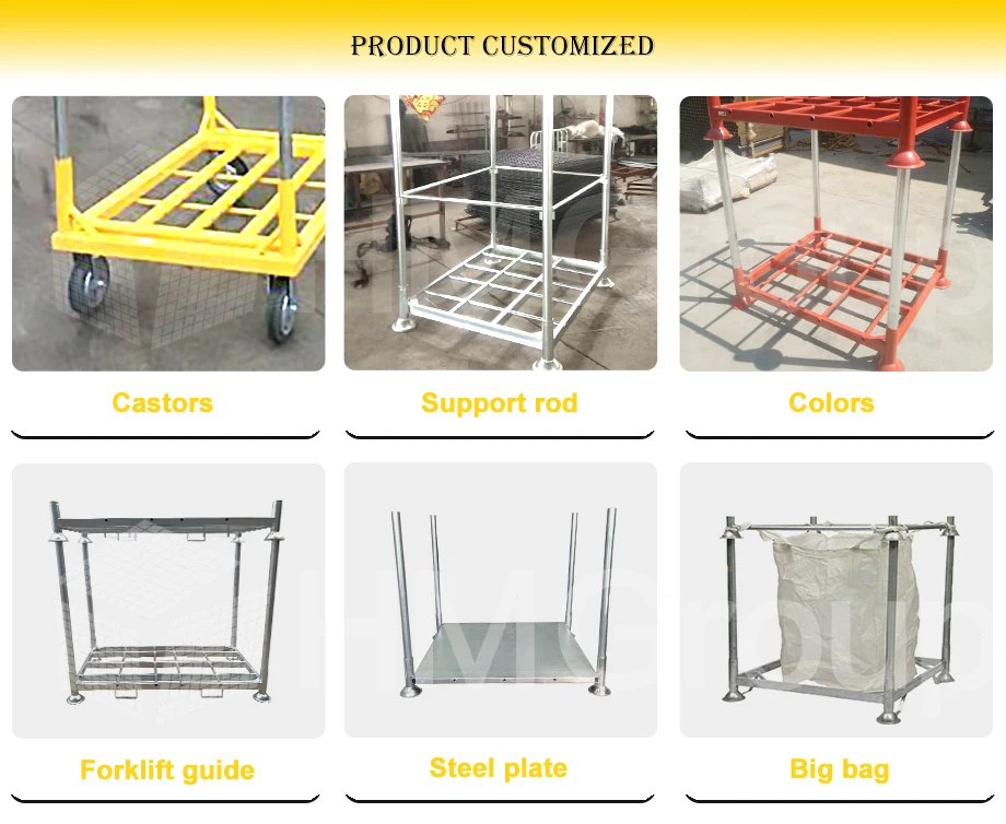 Powder Coating Metal Stack Post Pallet Steel Stillage Warehouse Racking ...