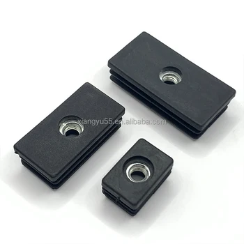 Tube Plug With M5 M6 M8 1/4 Nut Rectangle Plastic Pipe Insert Cap Tube ...