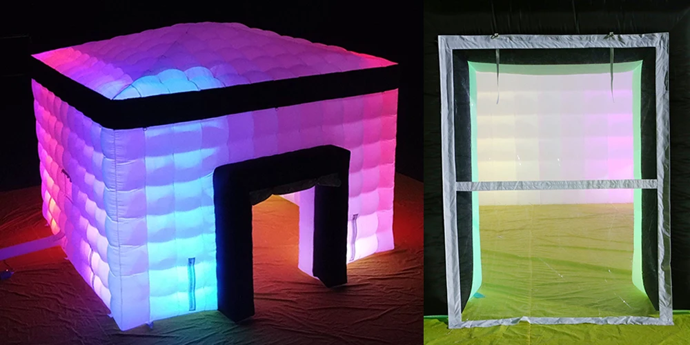 18'x17' Movable White Cube Blow Up Inflatable Night Club For Family ...