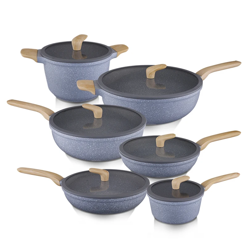Luxury Die Cast Cookware Granite Cooking Pots Sets Nonstick Cookware ...