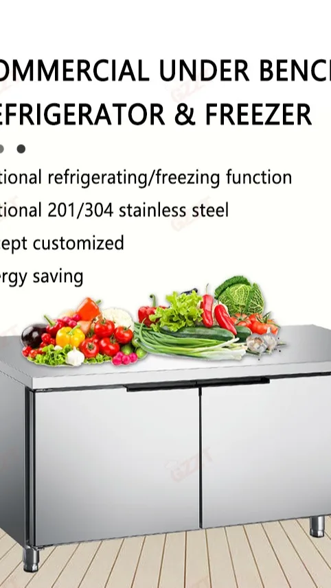 110 /220v Commercial Counter Freezer 2/3/4 Solid Door Refrigerated ...