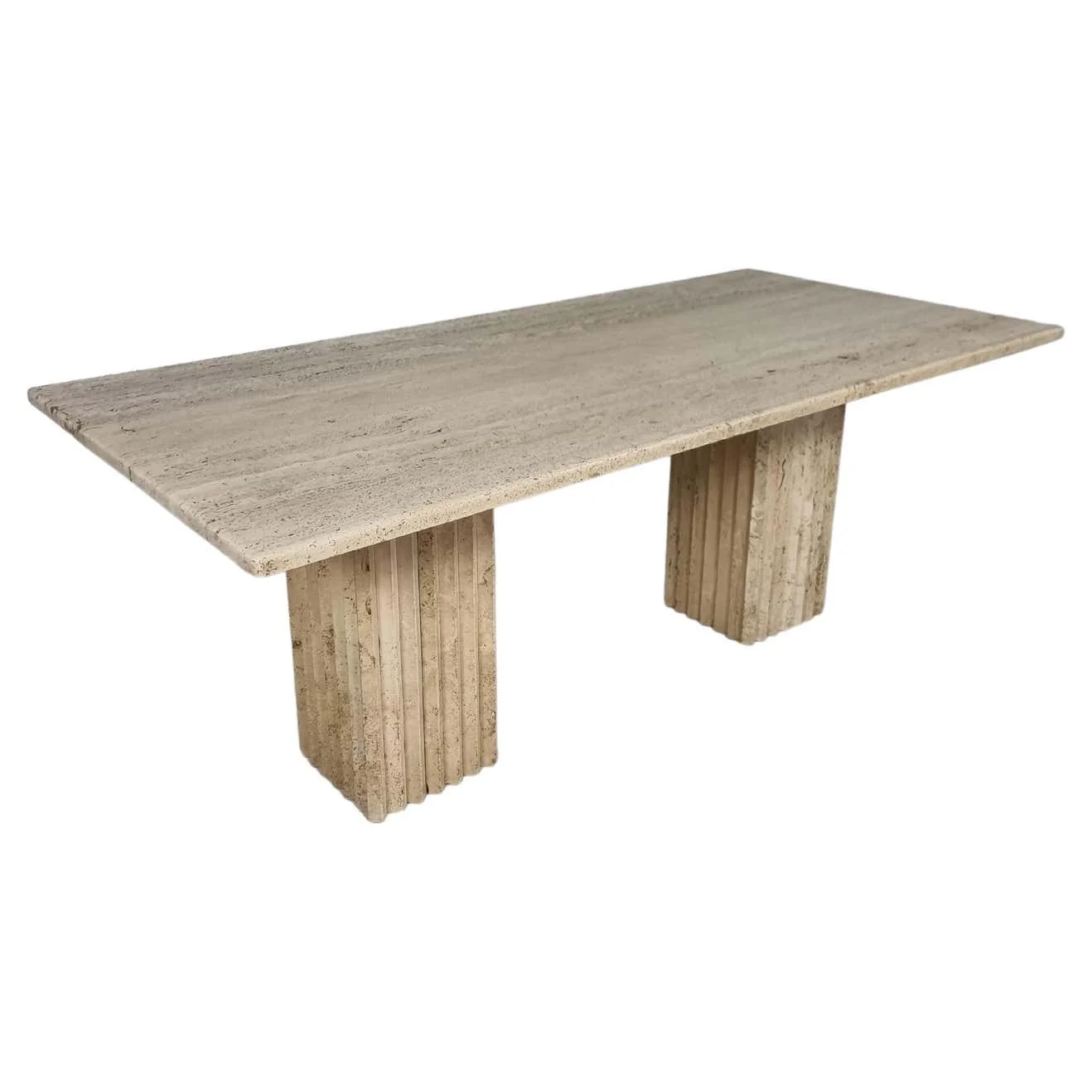 Travertine Ribbed Table Modern Design Dining Room Furniture Travertine ...
