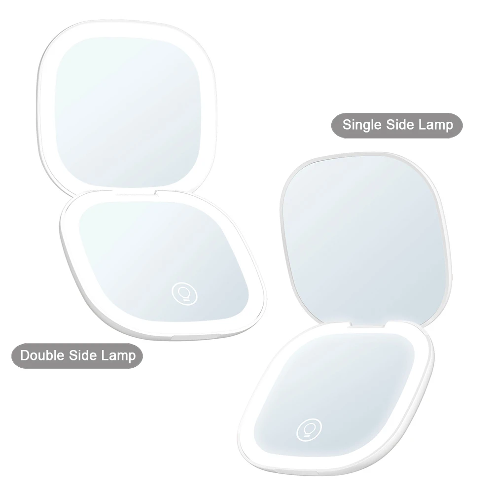 Mini Compact LED Makeup Mirror with 5X Magnifying Light