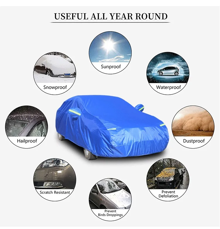 Sunshade Rainproof Car Clothing Cover Heat Insulation Full Cover Oxford ...
