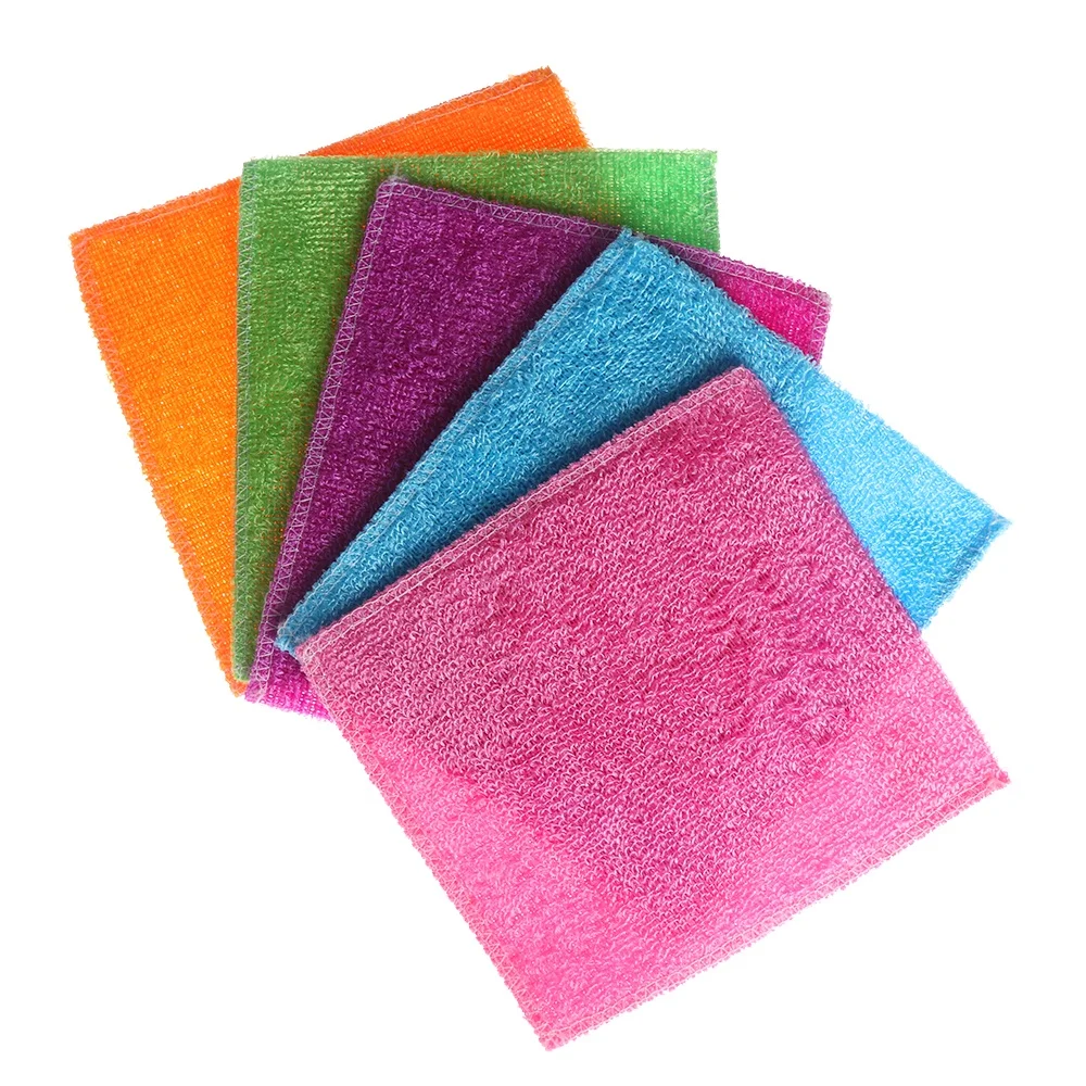 Bamboo Fiber Anti-grease Washing Towel Dish Cloth Cleaning Rags ...