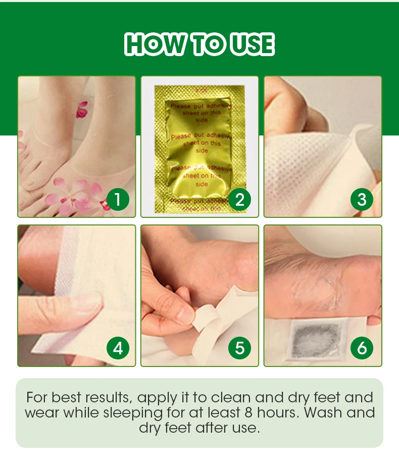 100% Chinese Herbal Foot Patch Bamboo Slim Weight Loss Detox Deep ...